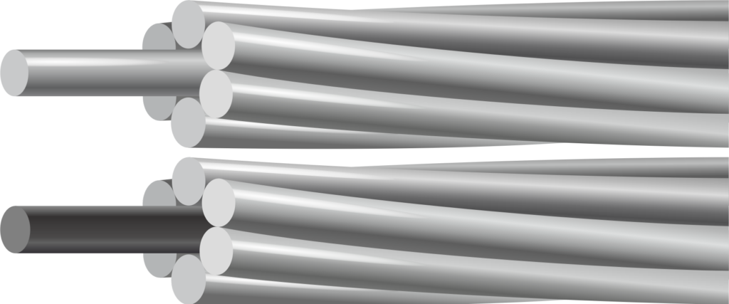 Uninsulated wires for overhead power lines